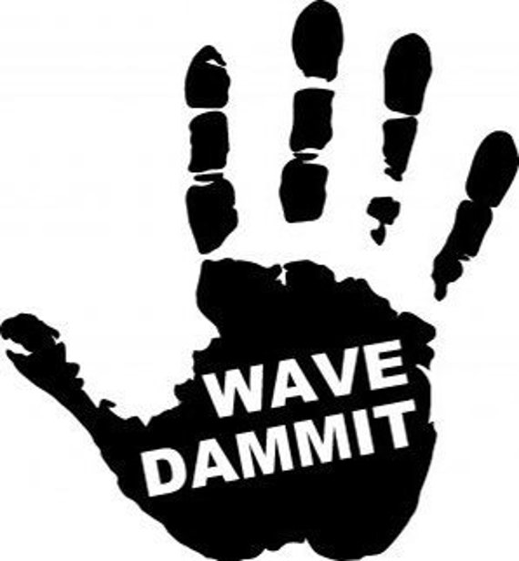 Hand Print Vinyl Decal-wave Dammit/paw/paw&grill/grill Only - Etsy