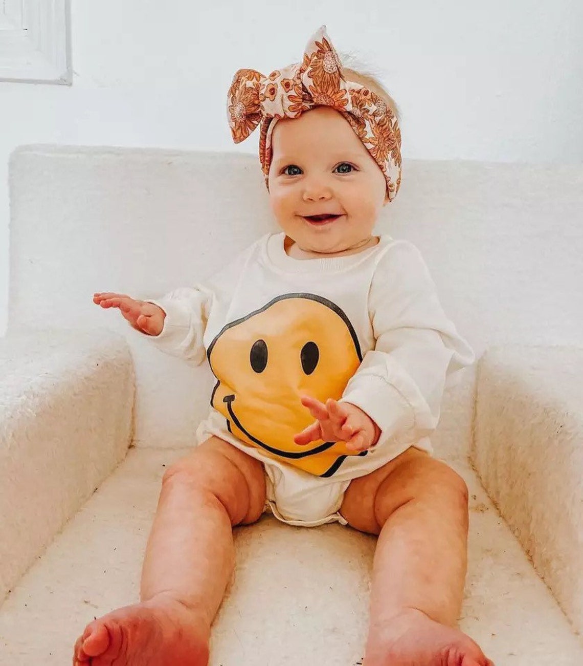 Sweatshirt ROMPERS SMILEY FACE Print Infant Sweater Cute - Etsy