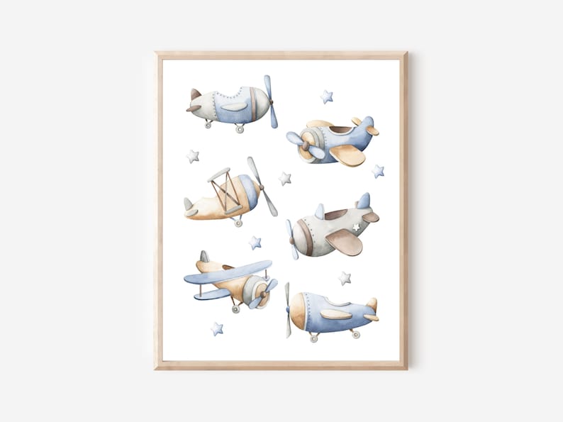 Watercolor Airplane Nursery Printable | Airplane Nursery Print ...