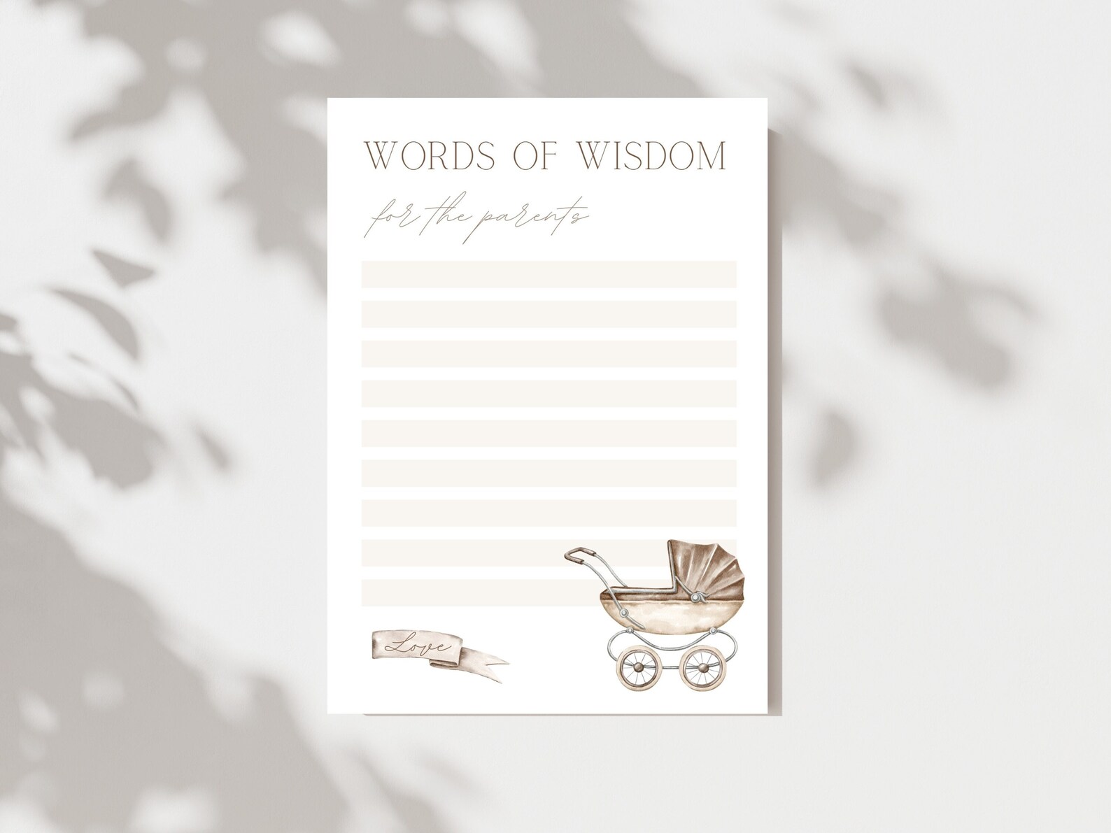 Words of Wisdom Baby Shower Card | Baby Shower Advice for Parents to Be ...