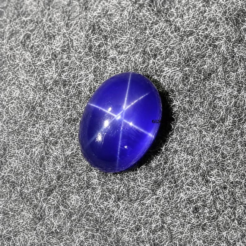 Natural Blue Star Sapphire 8.85CT Oval Cabochon, September Birthstone ...