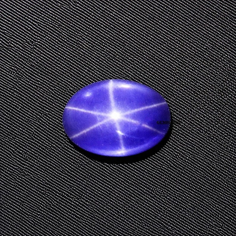 Natural Blue Star Sapphire 8.85CT Oval Cabochon, September Birthstone ...