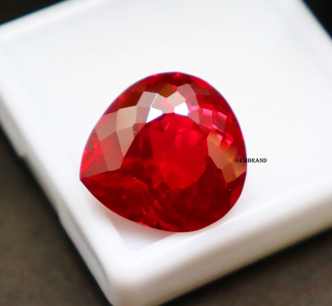 Natural Pigeon Blood Red Ruby 35CT Loose Gemstone Teardrop Cut ...