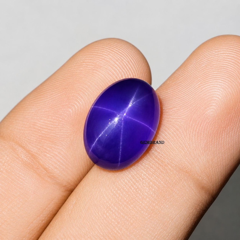 Natural Blue Star Sapphire 8.85CT Oval Cabochon, September Birthstone ...