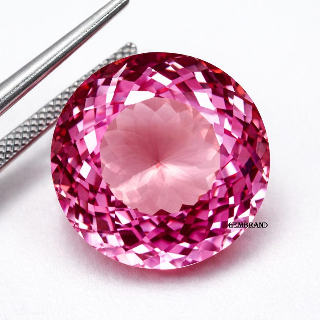 Natural Pink Sapphire 24.60CT Loose Gemstone Oval Faceted Hot Pink Gem ...