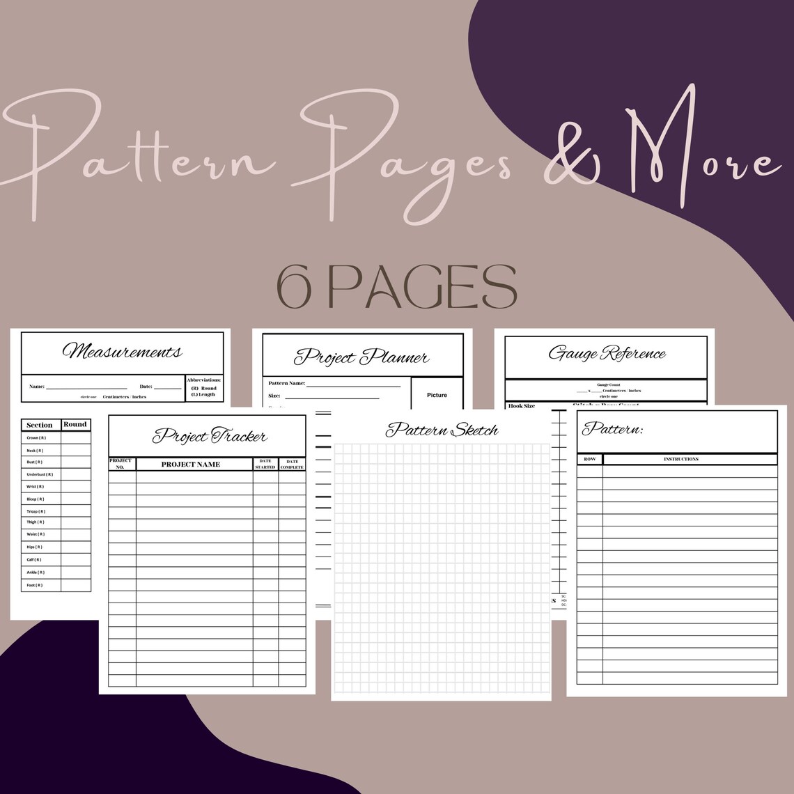 PDF Printable and Editable Crochet Planner for Ultimate Organization ...