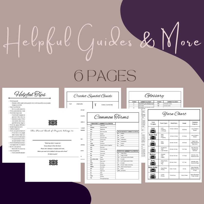 PDF Printable and Editable Crochet Planner for Ultimate Organization ...