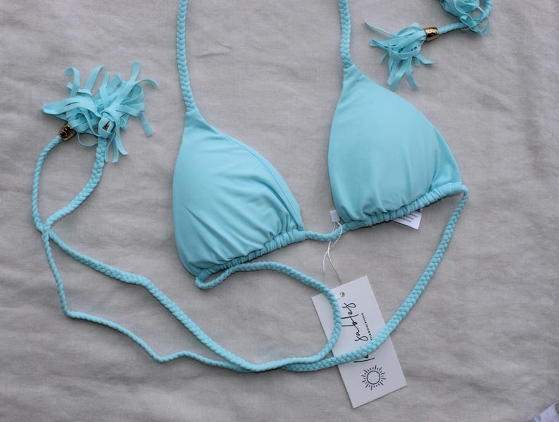 Triangle Bikini Top | Miami Celeste - Etsy