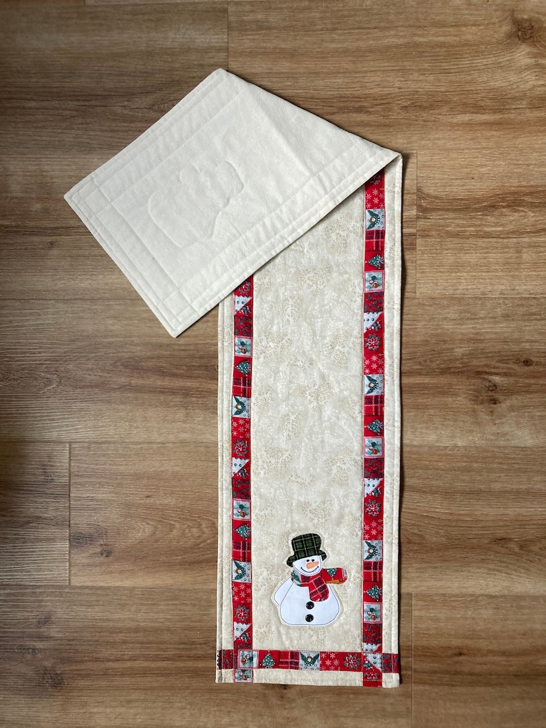 Unique Snowman Table Runner - Etsy