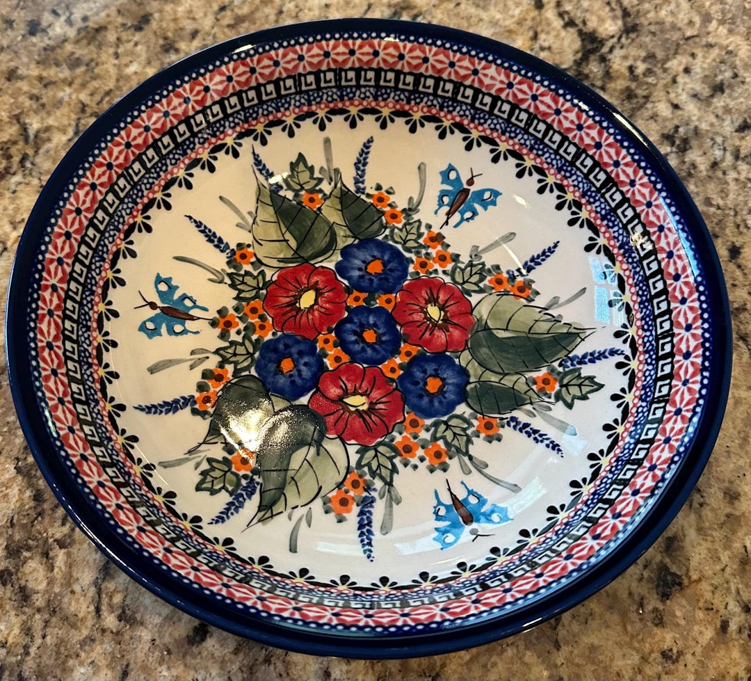 UNIKAT Spring Splendor 10" Pasta Bowl - Poland/pottery - Etsy