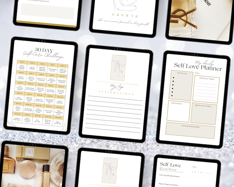 Self Love Journey Digital Journal, Canva Template, PLR Resell Rights - Etsy