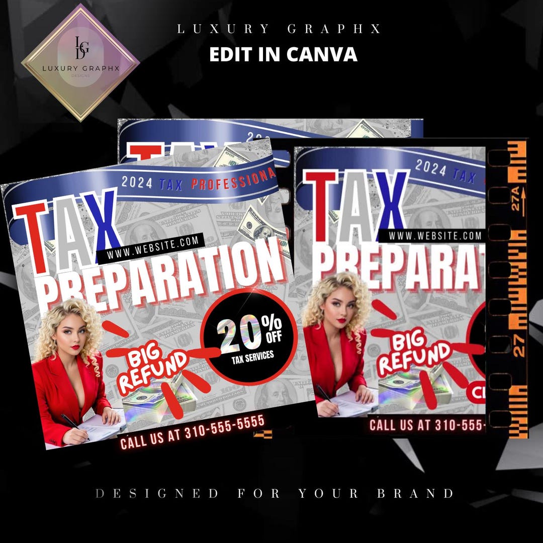 Tax Refund Preparation Flyer Template DIY Flyer, Edit in Canva Tax ...