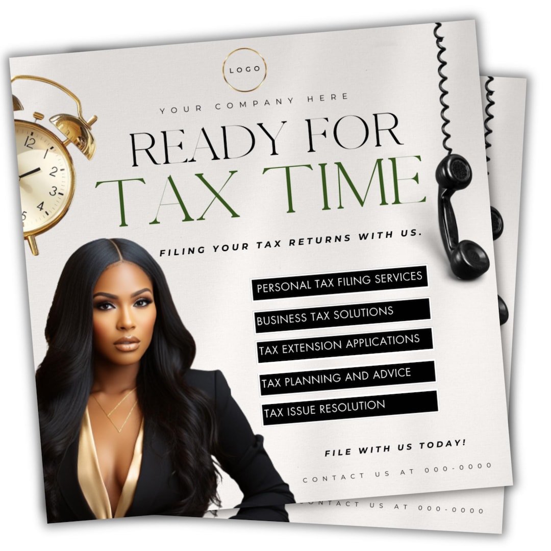 Editable Tax Prep Flyer Template | Canva DIY Design (digital Download ...