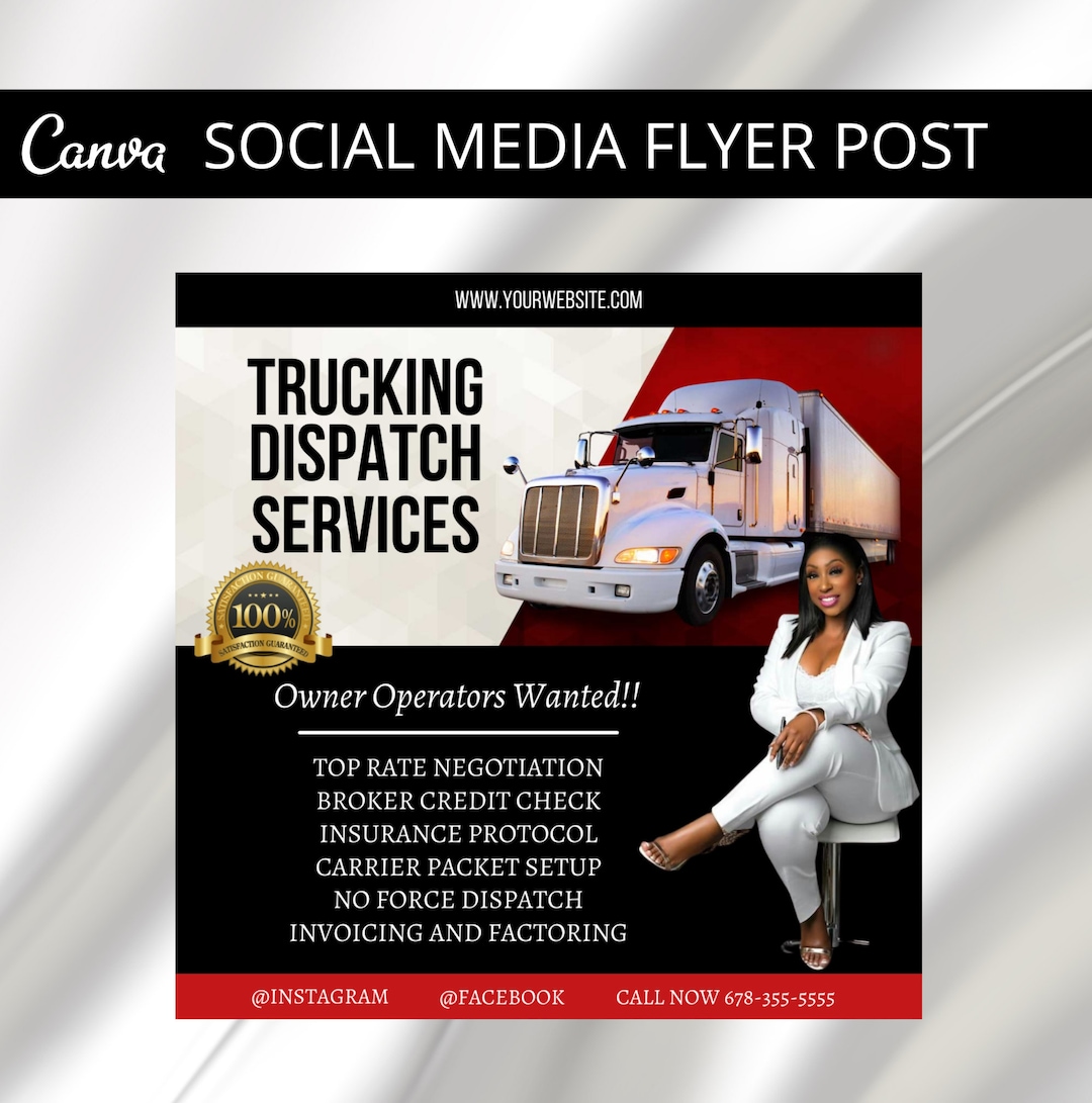 Trucking Dispatch Flyer Editable Business Template Digital Download - Etsy