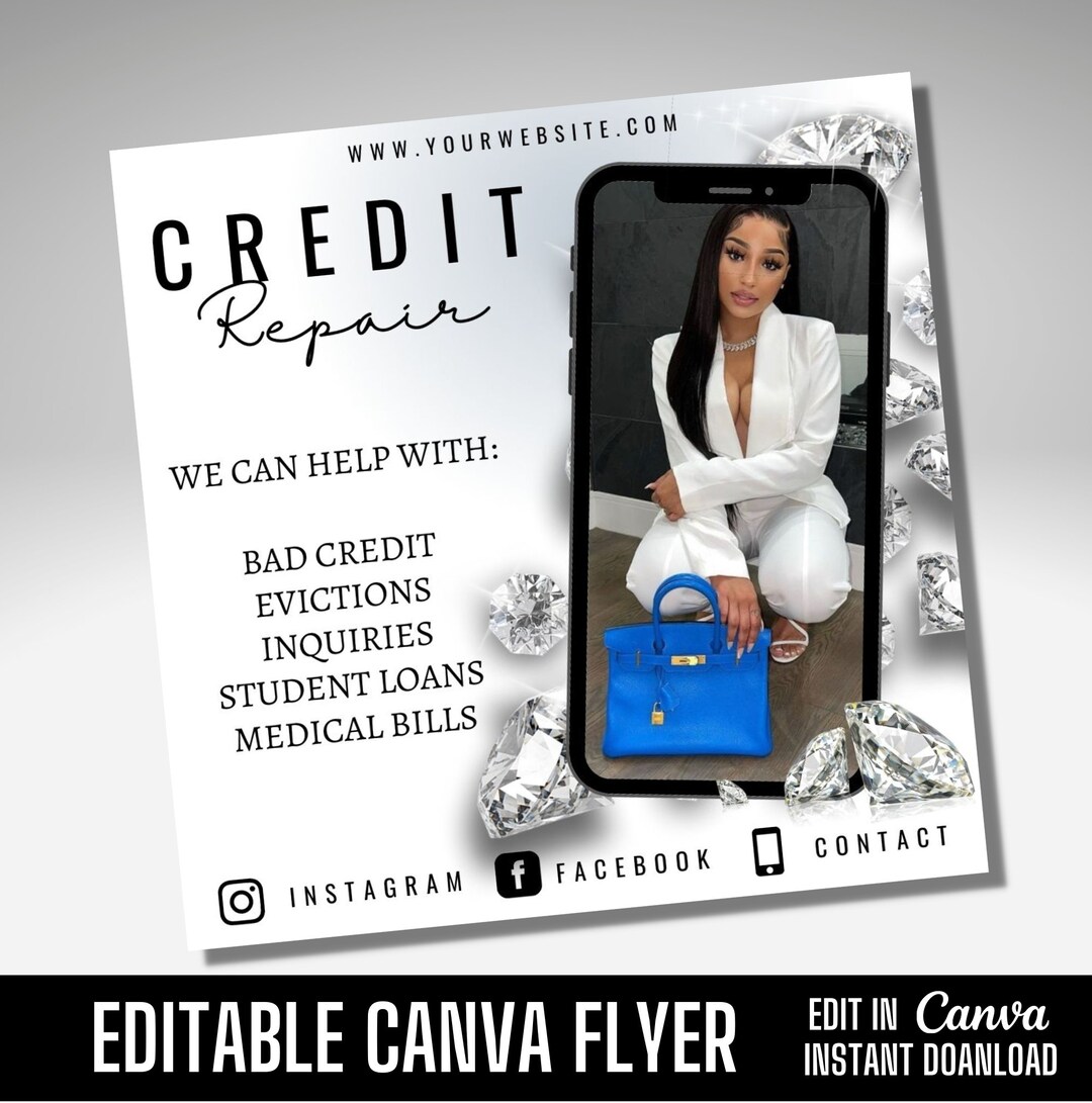 Credit Repair, Credit Flyer, Flyer, DIY Flyer, DIY Template, Credit ...