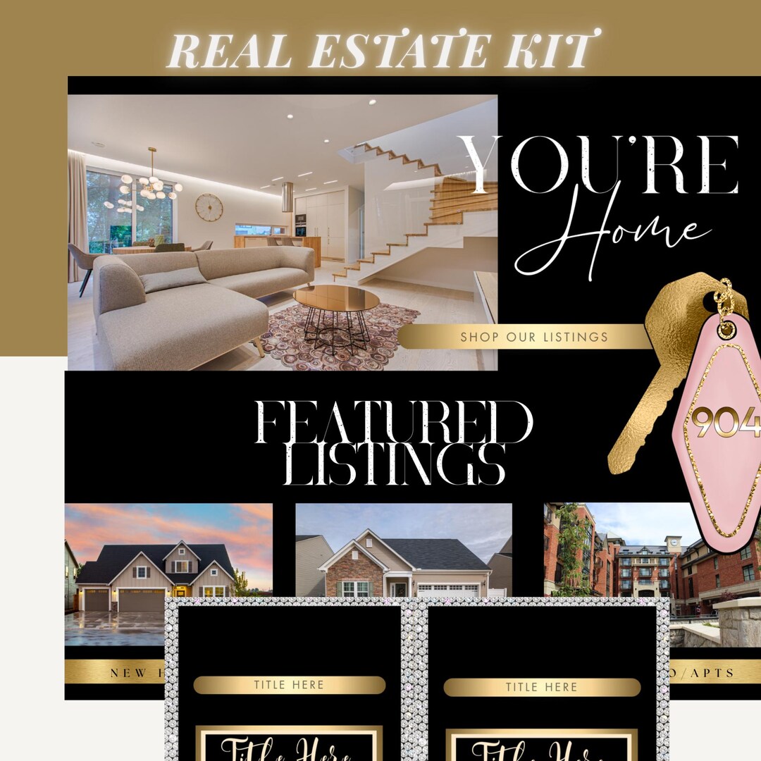 Luxury Real Estate Website Kit – Canva Website Template | Web Banners ...