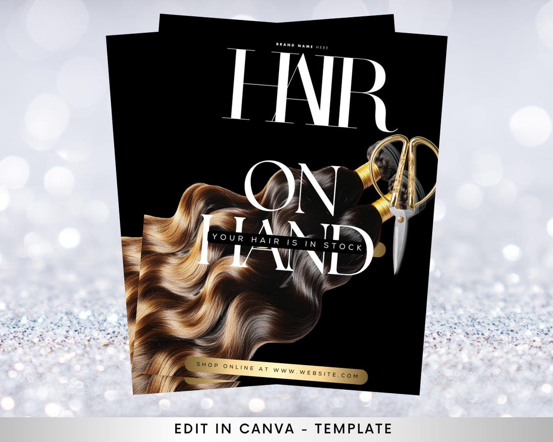 Hair Bundle Template, Easy Edit Canva, Social Media Post (digital ...