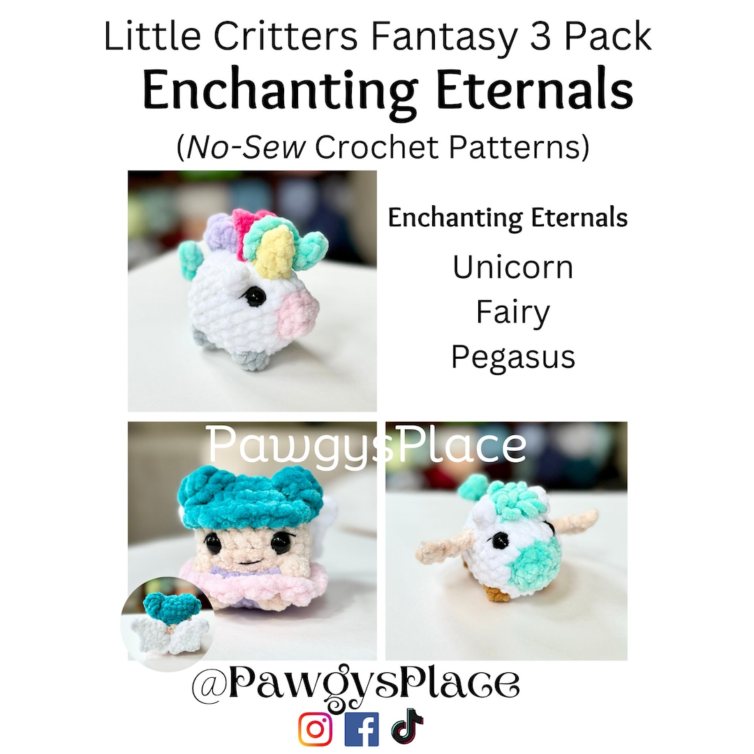 Little Critters Fantasy "enchanting Eternals" No-sew 3 Pack Crochet ...