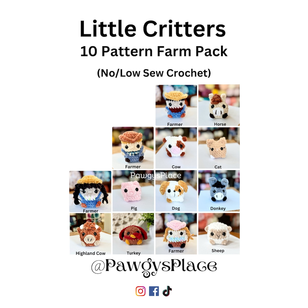 10 Little Critters Crochet Pattern Farm Pack - Etsy