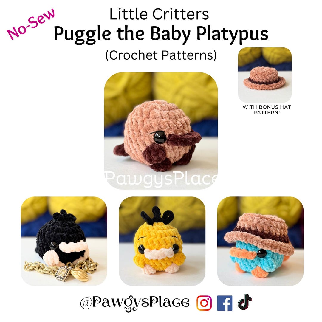 Little Critters No Sew Puggle the Baby Platypus and Hat Crochet ...