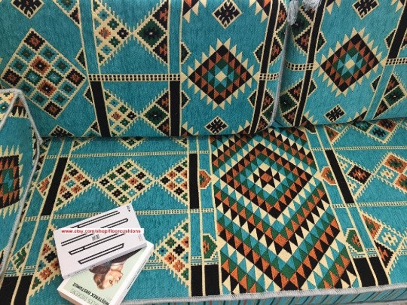 Sky Blue Floor Sofa, Arabic Majlis Sofa New Pattern, Home Decor Gift ...