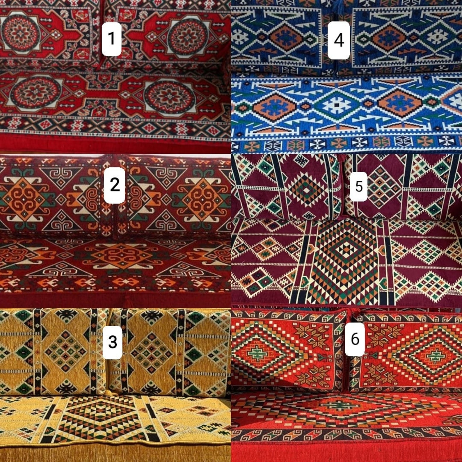 Small Majlis Sofa, Small Floor Cushions, Ethnic Sitting Set, Living ...