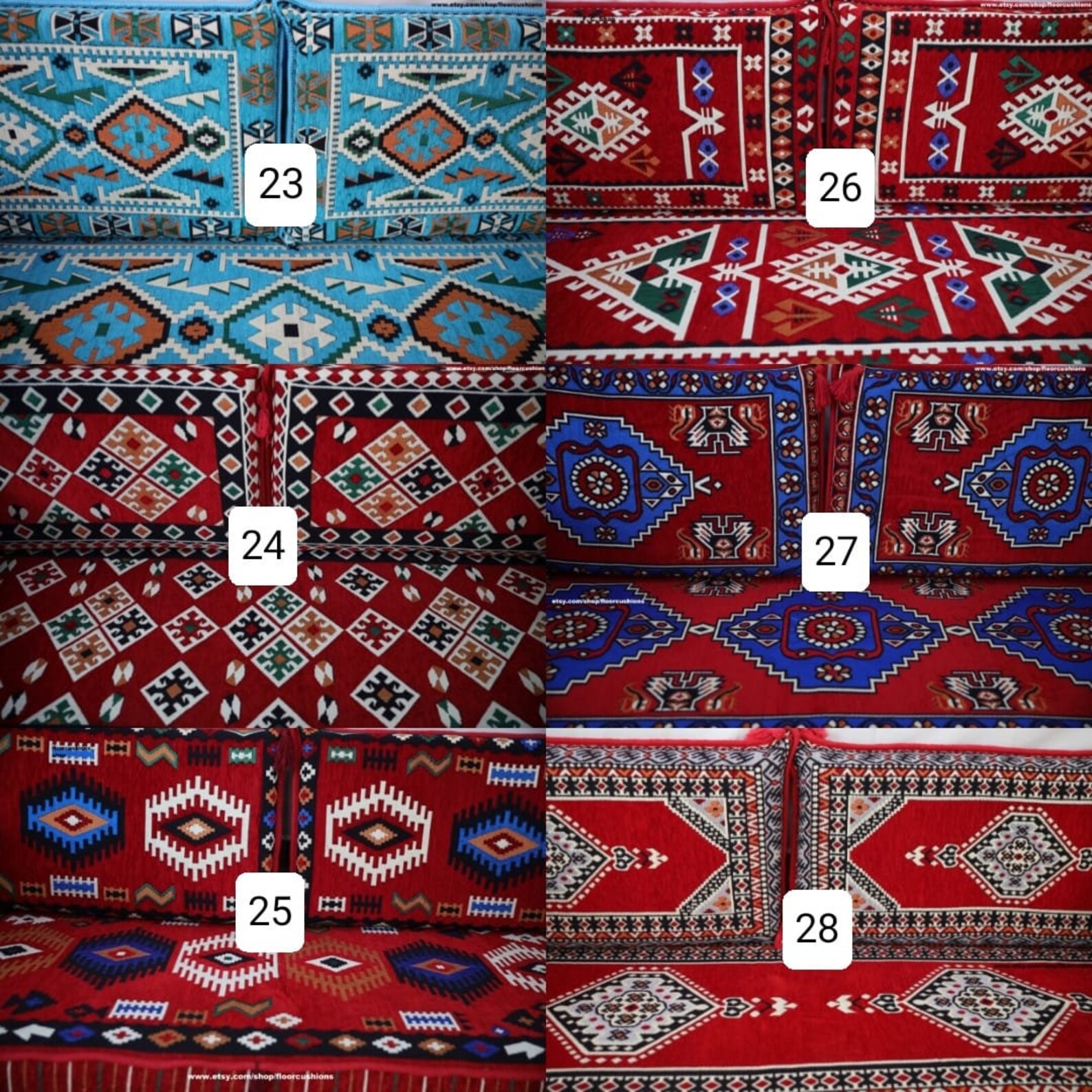 Small Majlis Sofa, Small Floor Cushions, Ethnic Sitting Set, Living ...