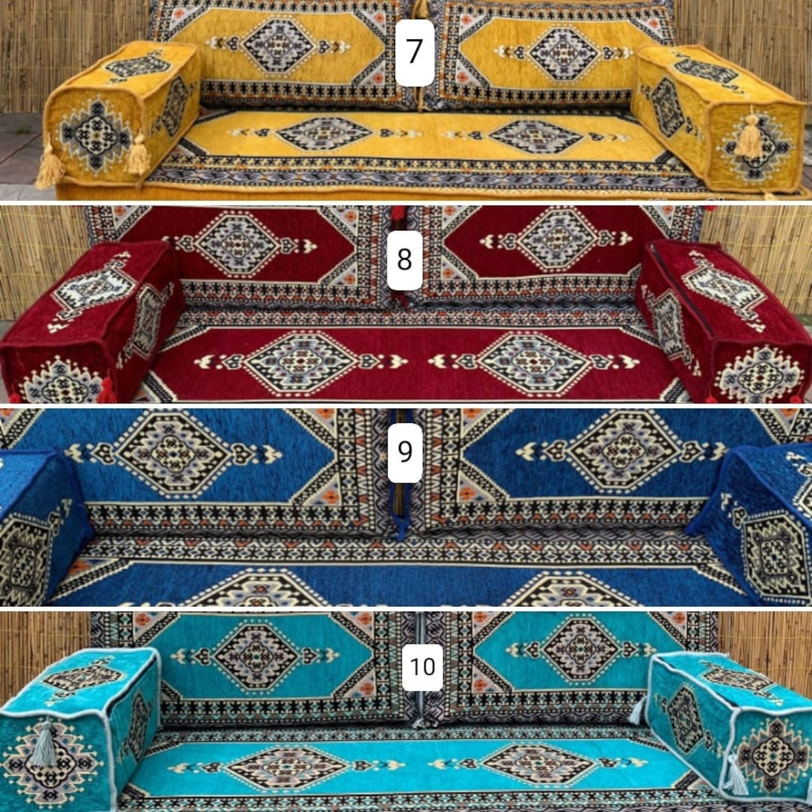 Small Majlis Sofa, Small Floor Cushions, Ethnic Sitting Set, Living ...