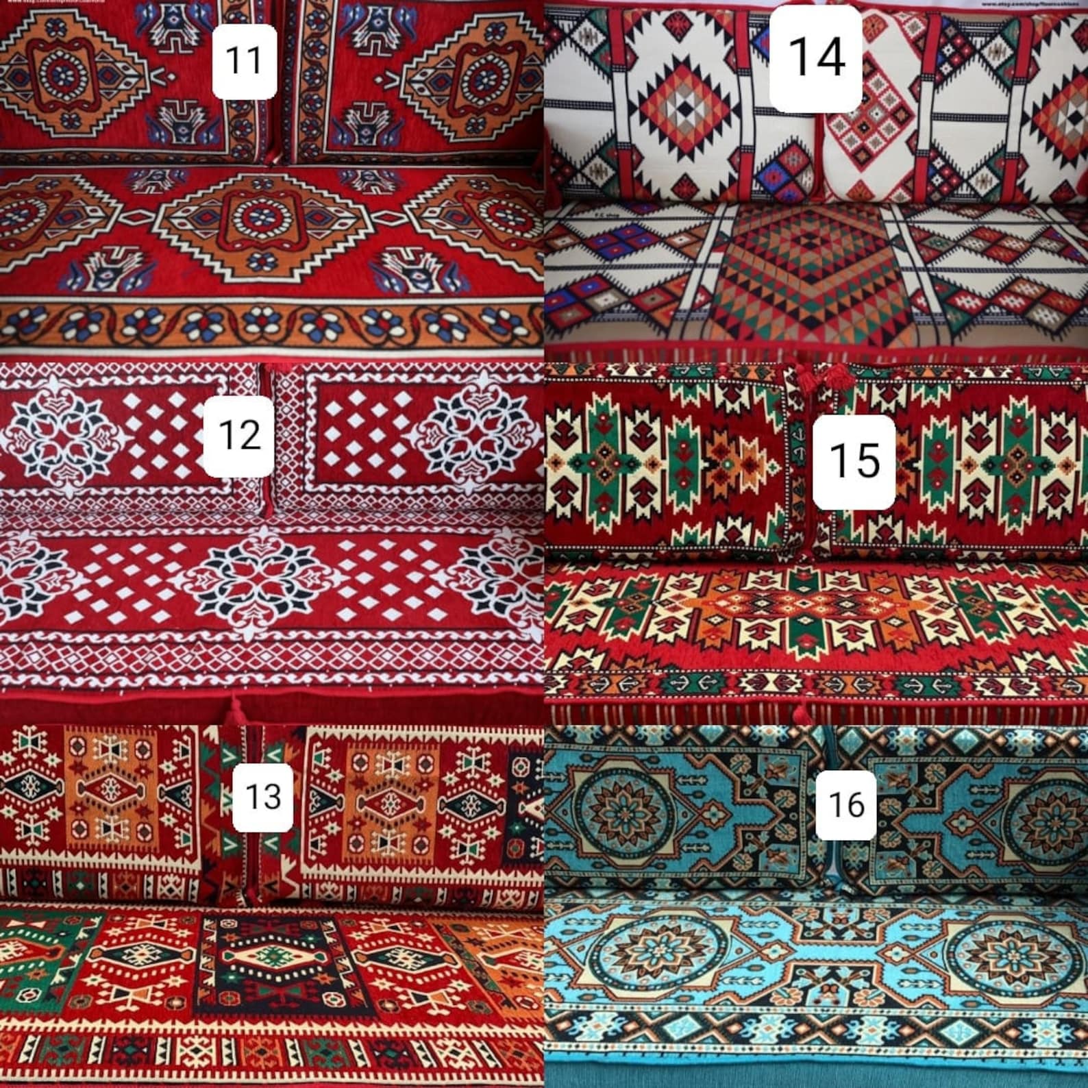 Small Majlis Sofa, Small Floor Cushions, Ethnic Sitting Set, Living ...