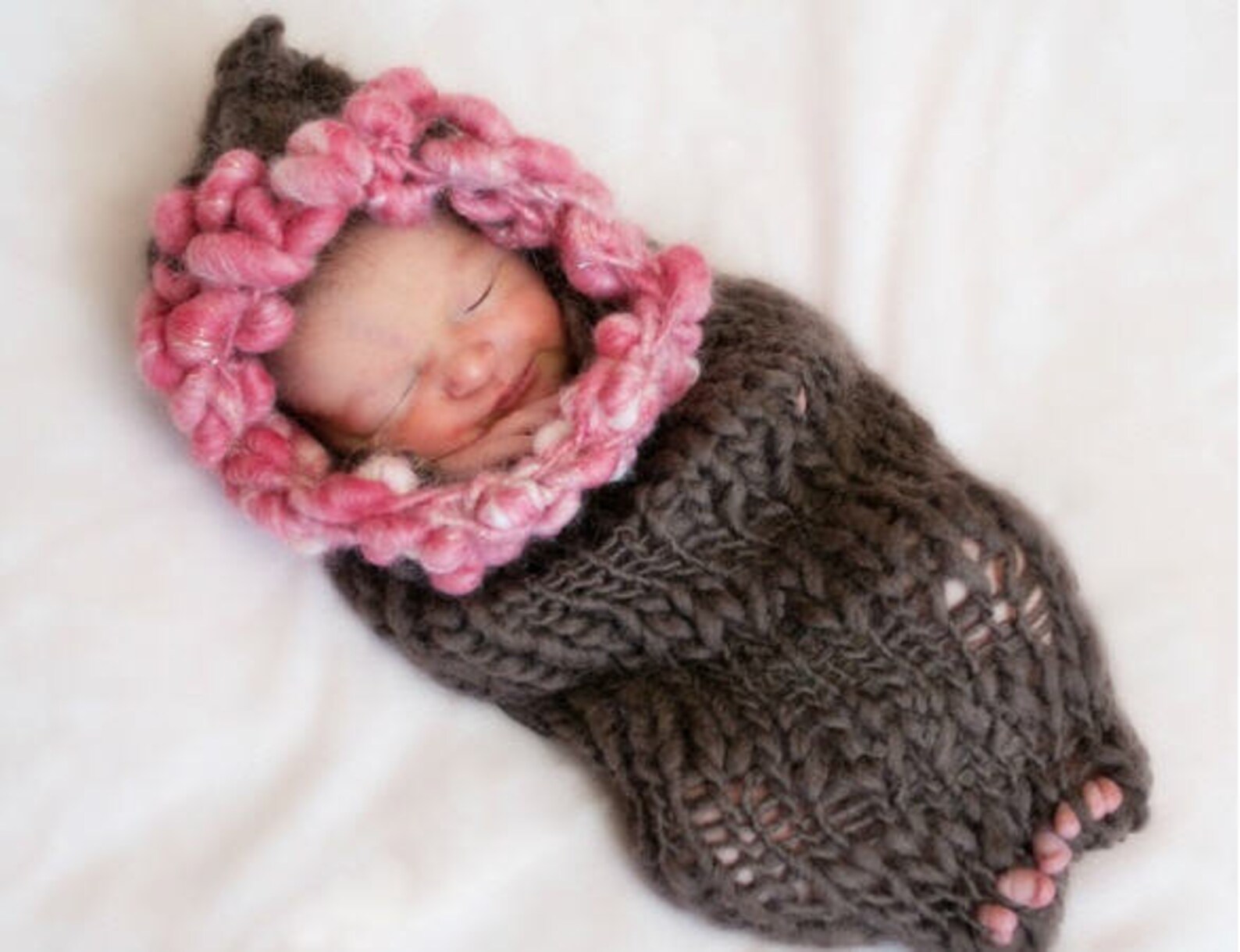 Gorgeous Newborn Baby Cocoon - Photo Prop / Hand Knitted Baby Cocoon ...