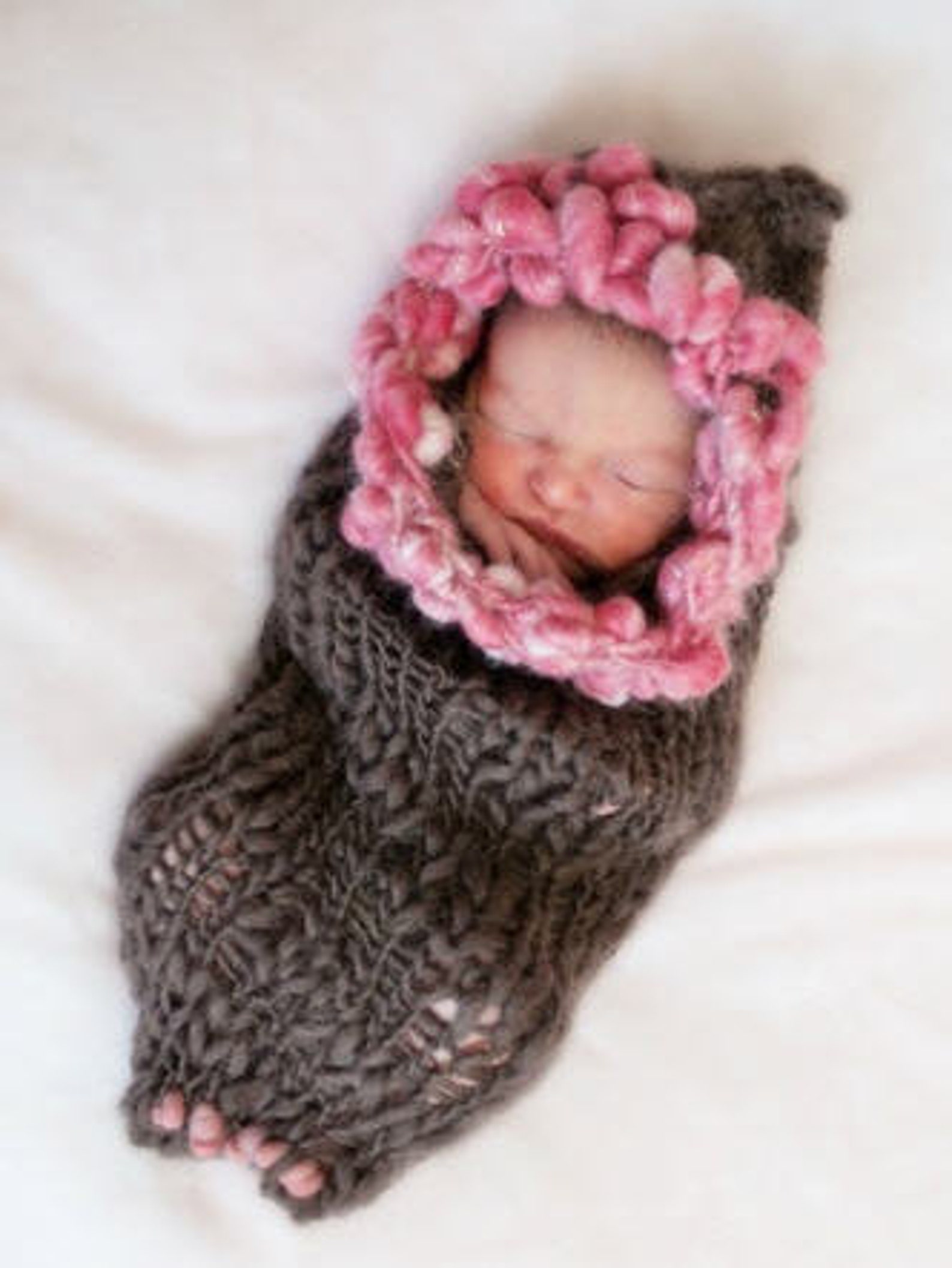 Gorgeous Newborn Baby Cocoon - Photo Prop / Hand Knitted Baby Cocoon ...
