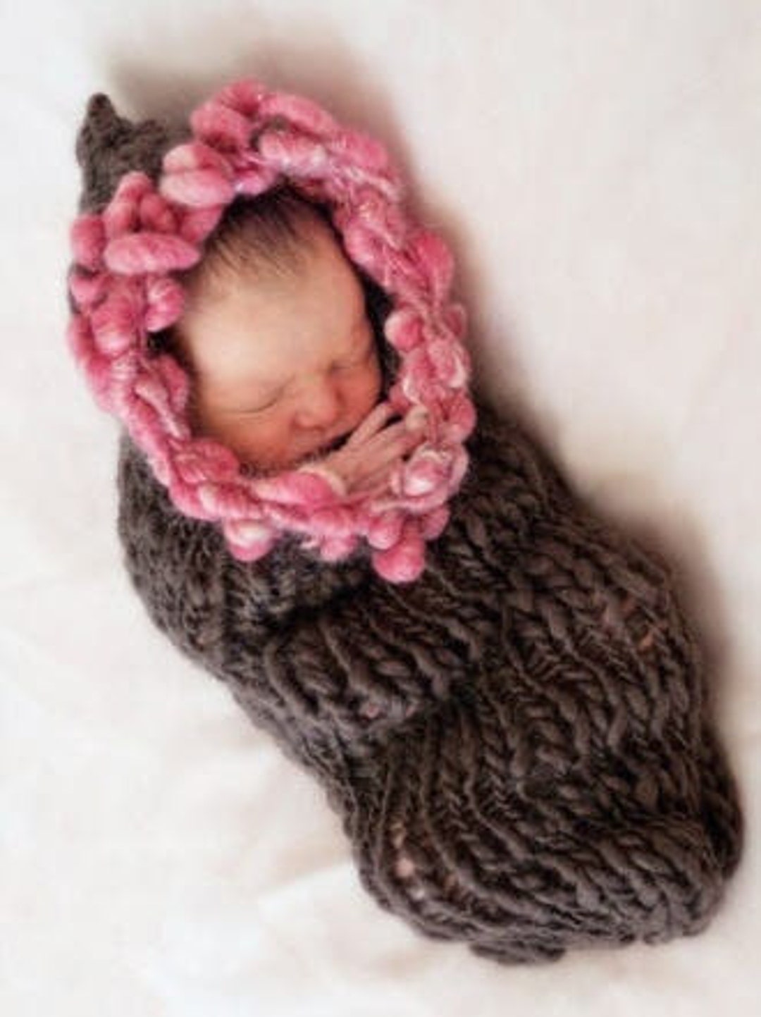 Gorgeous Newborn Baby Cocoon - Photo Prop / Hand Knitted Baby Cocoon ...
