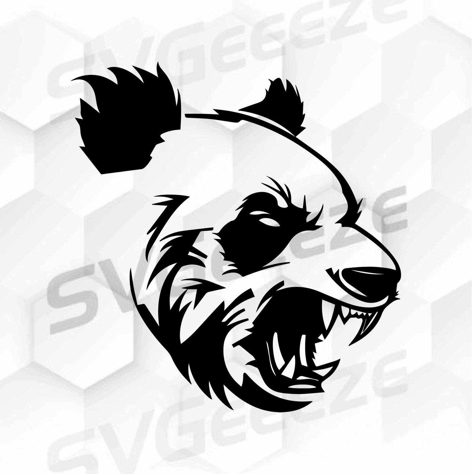 Angry Panda Cut File, SVG, Silhouette, Scalable Vector, Downloadable ...