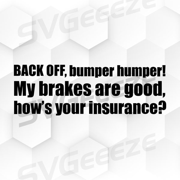 Back off Bumper Humper Stitch - Etsy