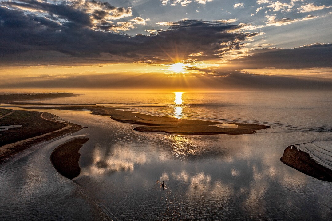 River Deben Sunrise Aerial Print: Suffolk Coastal Wall Art (digital ...