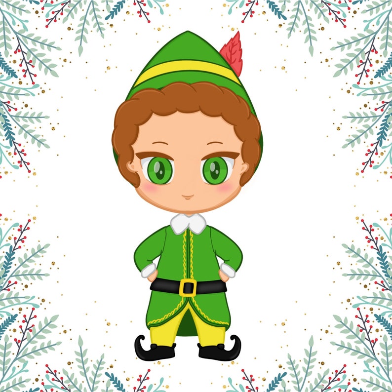 Buddy the Elf Digital Sticker | Chibi Elf | Cute Elf - Etsy