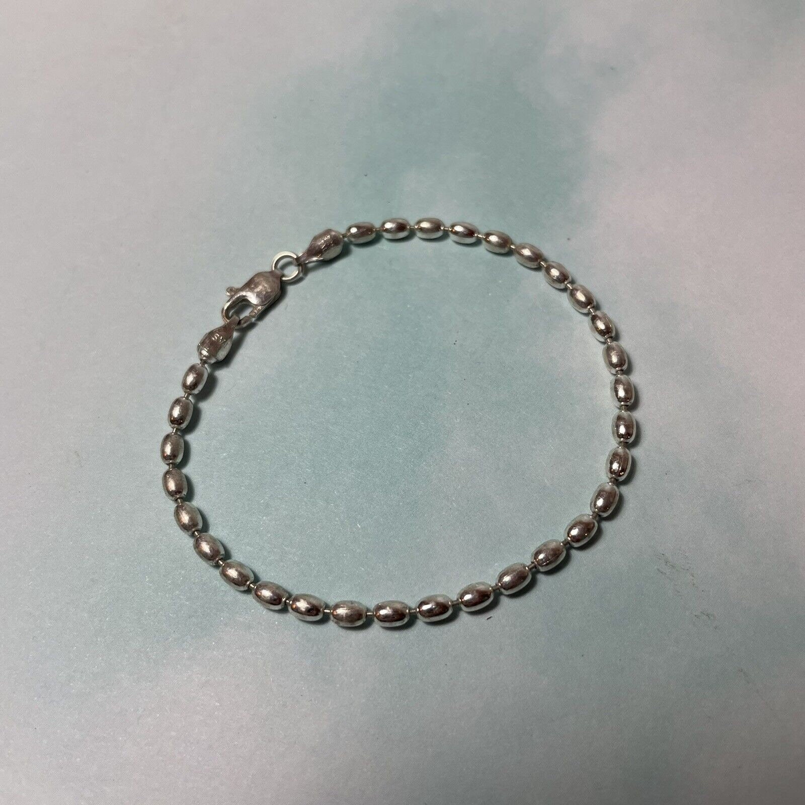 Sterling Bead Link Fas ITALY .925 Casual Subtle Bracelet - Etsy