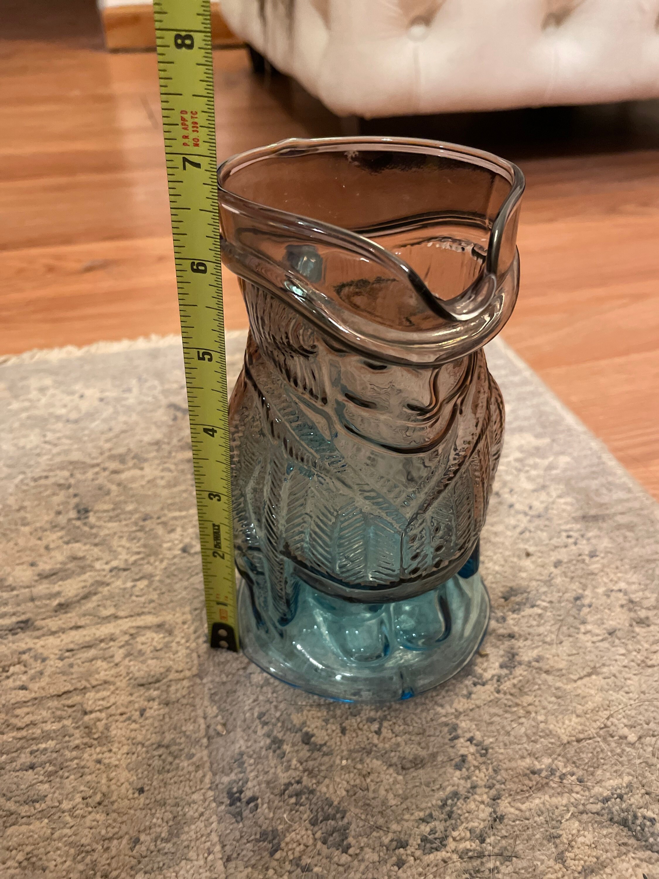 Vintage 1940s Beacon Art Glass Blue Purple Shaded Handled Toby Jug ...