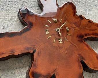 Wood Slab Wall Clock | Etsy