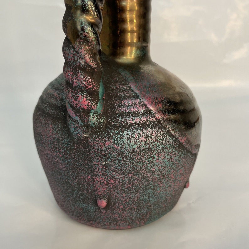 Vintage Oil Spill Iridescent Style Drip Pottery Pitcher Vase - Etsy