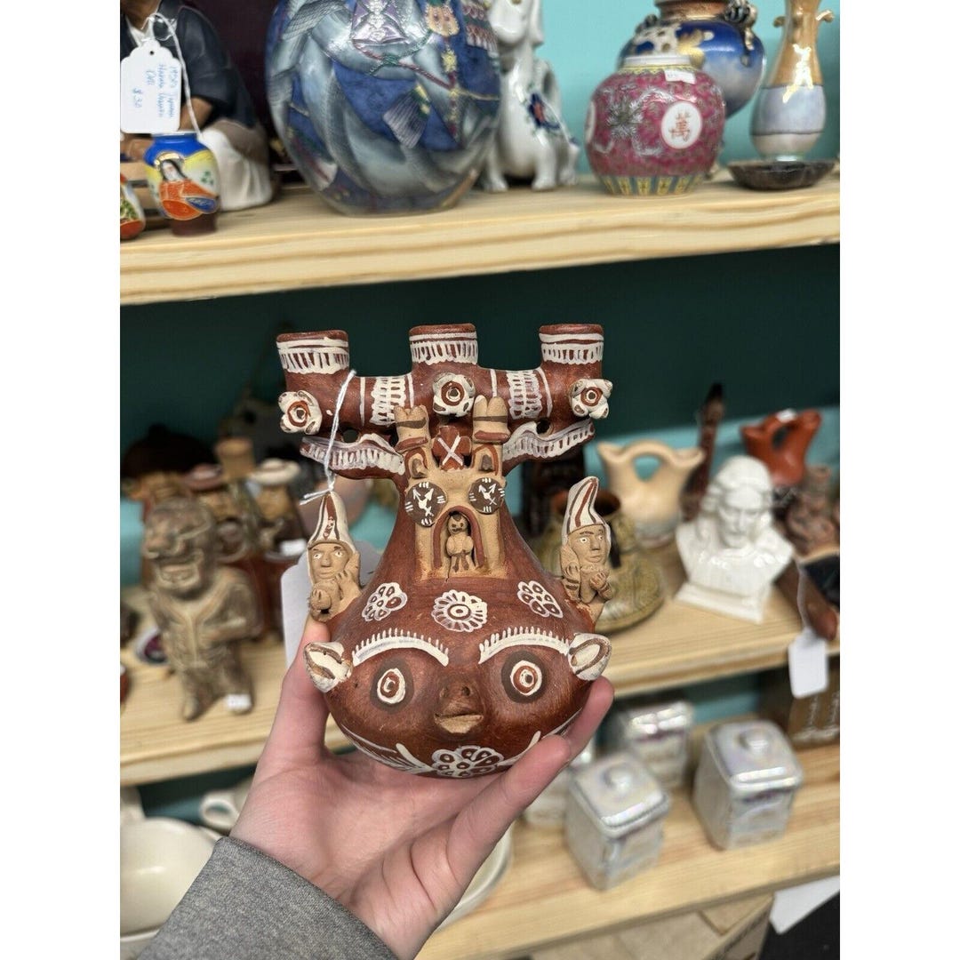 VTG Clay Terracotta Peruvian Peru Quinua Folk Art Pottery Church ...