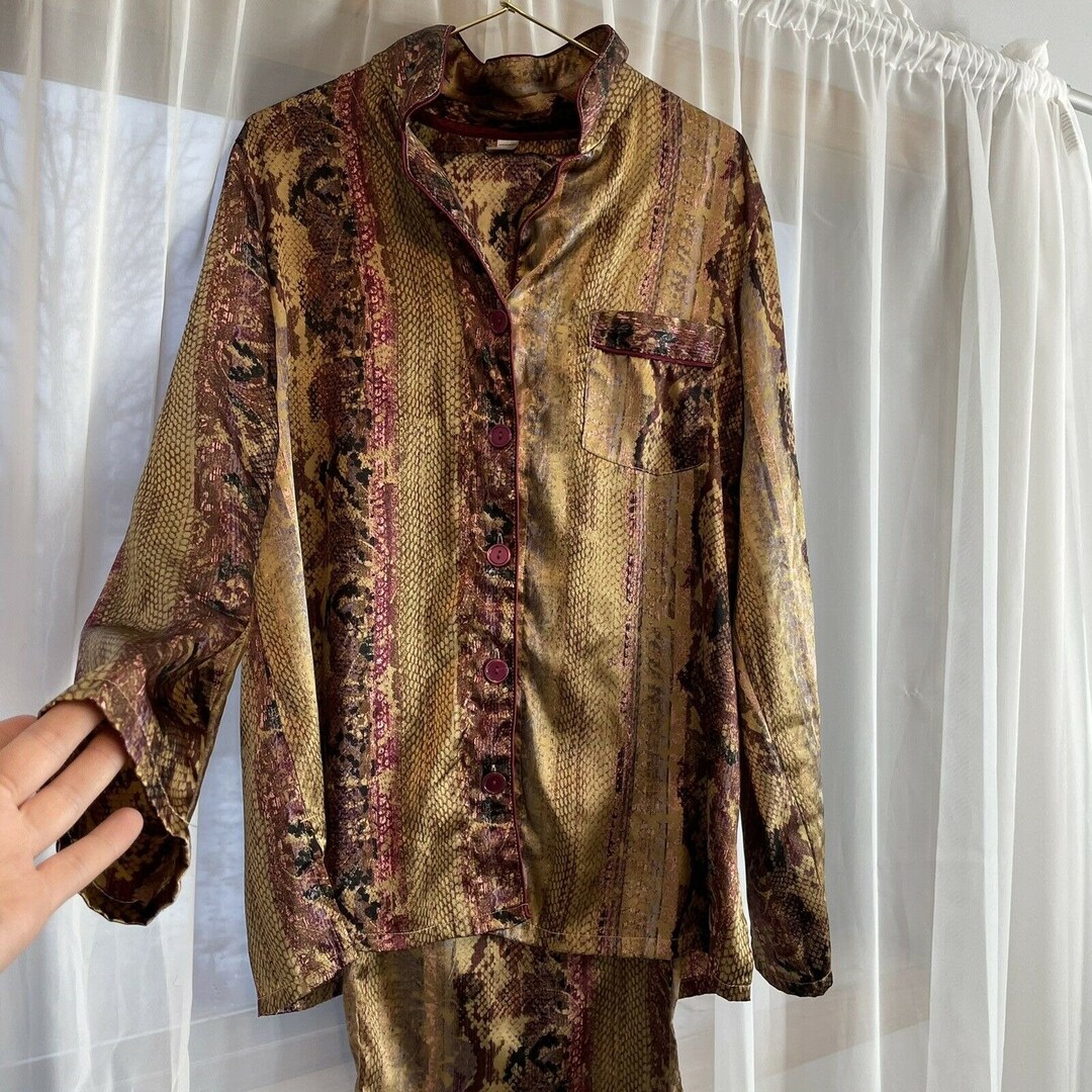 Jaclyn Smith Silky Snake Skin Print Pajama Set Size M - Etsy