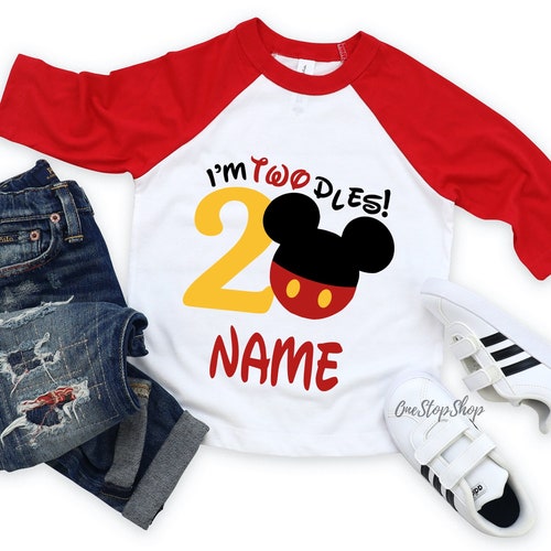 Personalized Mickey Mouse Twodles Shirt 2 Year Old Birthday - Etsy