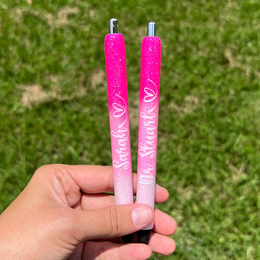 Pink Glitter Pens | Personalized Glitter Pens | Inkjoy Gel Pen | Black ...