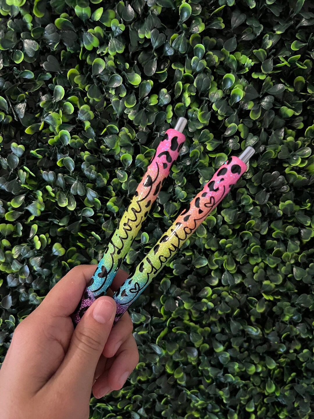 Personalized Ink Gel Rainbow Pens Glitter Refillable Pens - Etsy