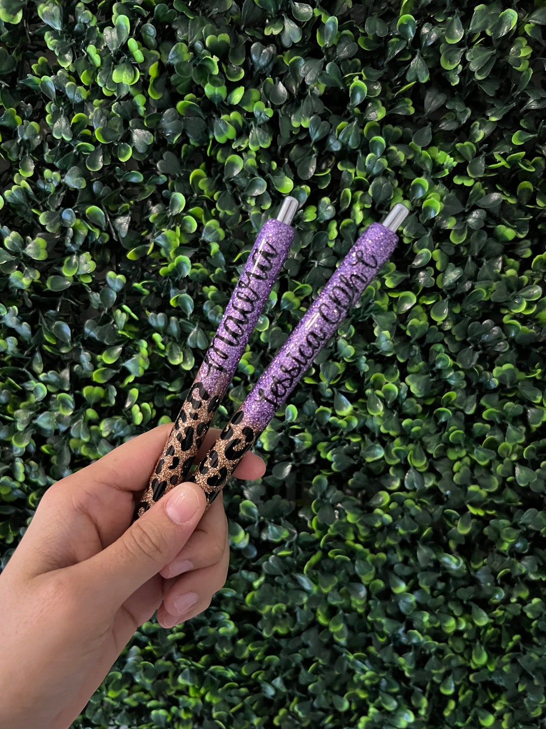 Personalized Purple and Gold Cheetah Glitter Pen - Etsy