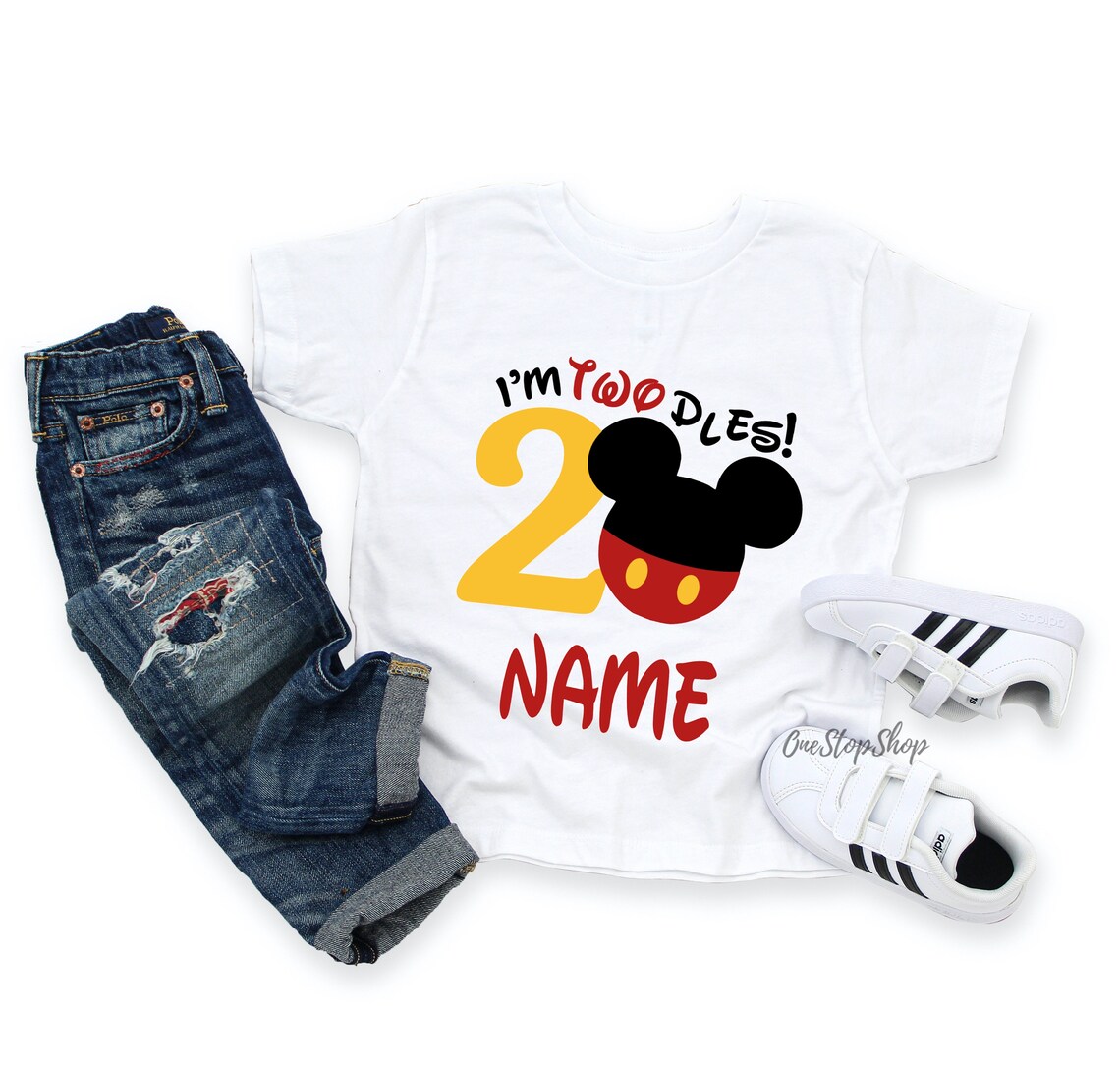Personalized Mickey Mouse Twodles Shirt 2 Year Old Birthday - Etsy
