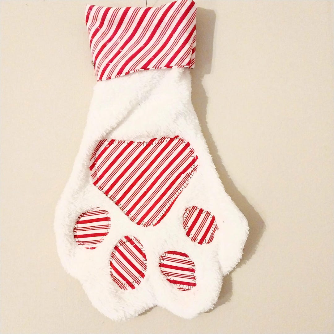 Giant Paw-shaped Pet Stocking With Candy-cane Toe Beans – Free Purr ...