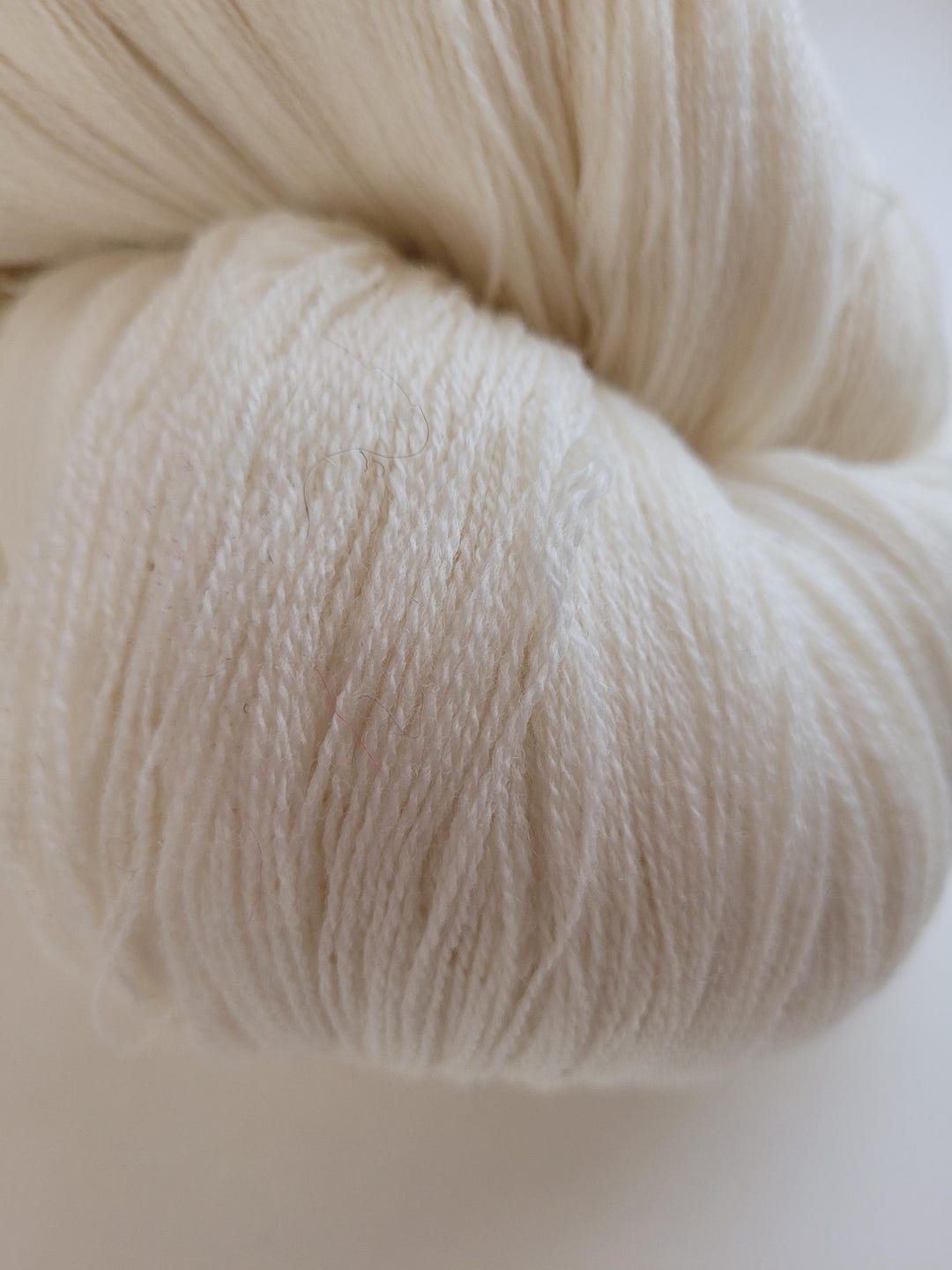 Lace Weight 100% Superfine Merino Wool Yarn - Natural Undyed White 200 ...