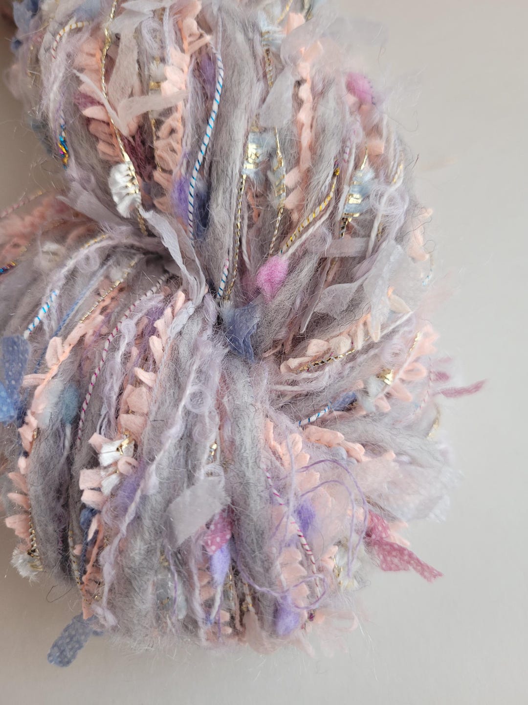 Pink Gray Novelty Yarn 50gr/fiber Samples • Scrapbooking, Weaving ...